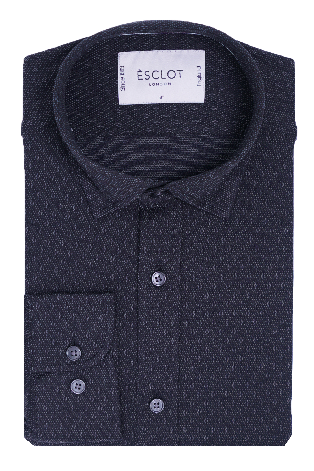 CHARCOAL GREY PATTERN CS SHIRT - Esclot Tailoring London